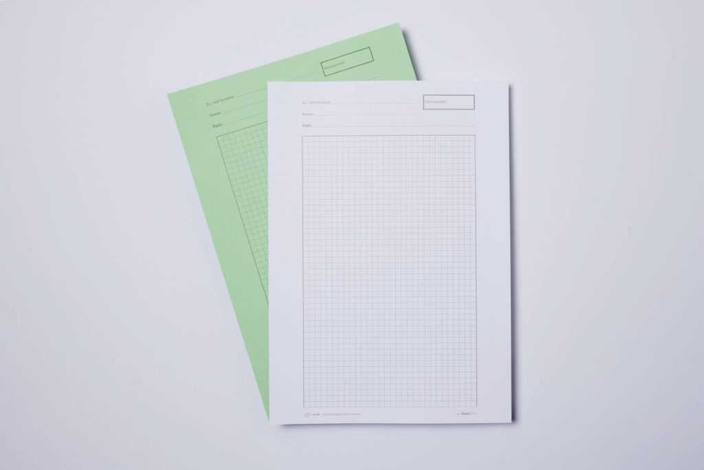 Prüfungspapier (DIN A3 gefalzt auf DIN A4 – 4seitig) – Schulvordruck ...